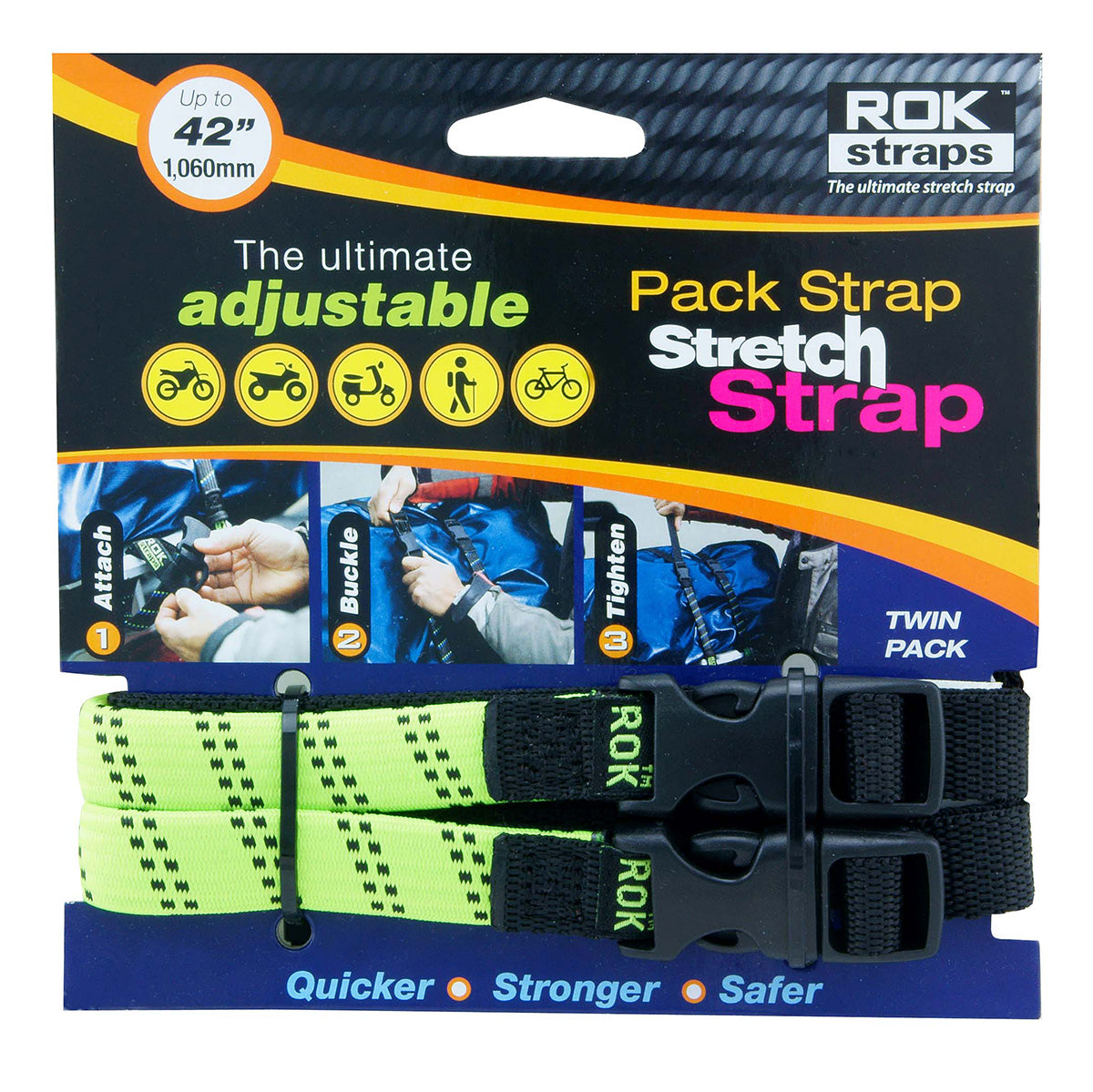 ROK Strap Pack Adjustable with Loops 1060mm (Set of 2) – Motomox
